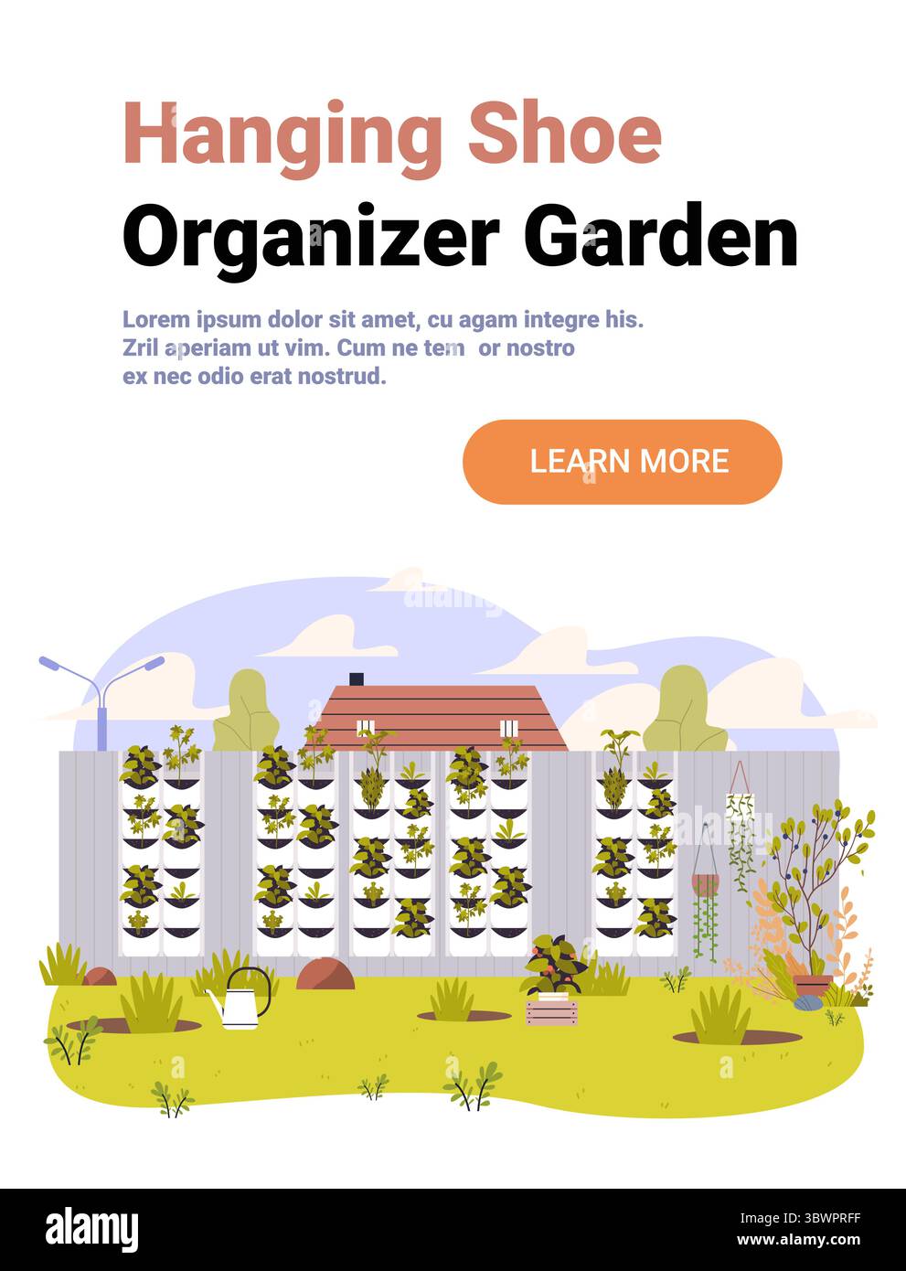 Hanging shoe organizer garden vertical planter creative backyard scene ...