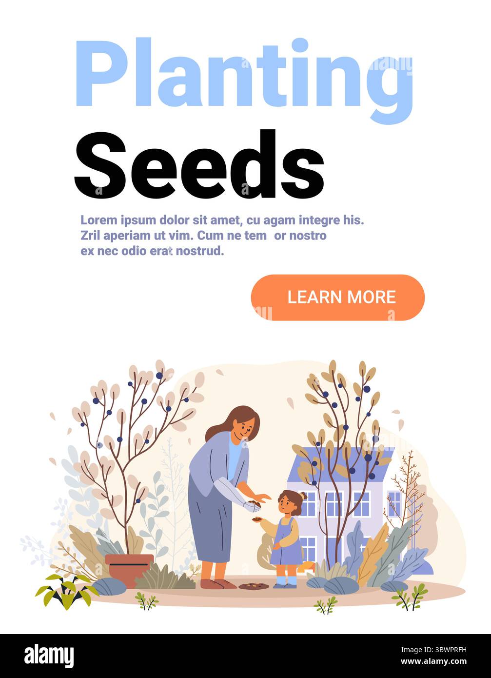 Planting seeds child soil Stock Vector Images - Alamy