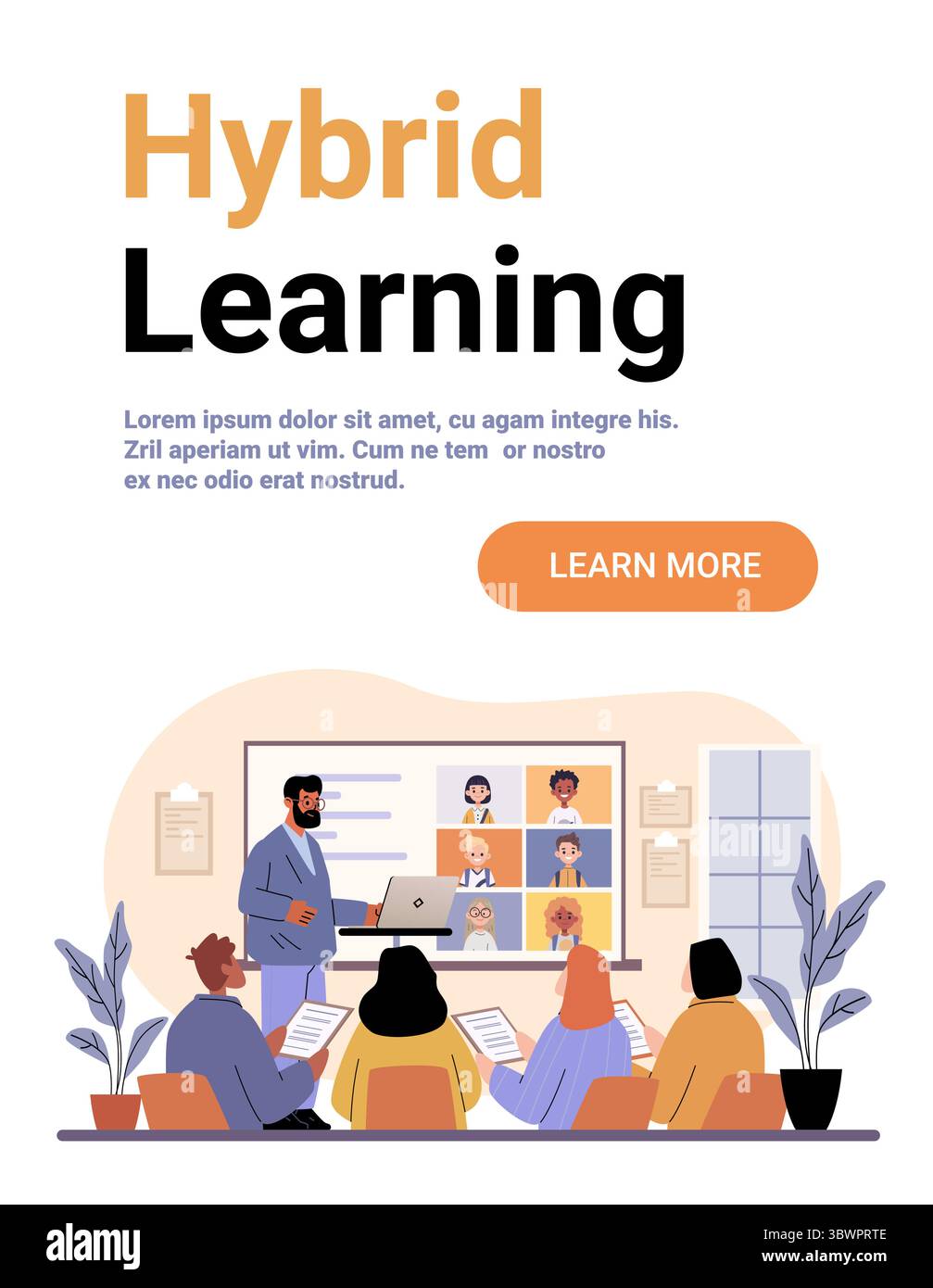 Hybrid classroom Stock Vector Images - Alamy