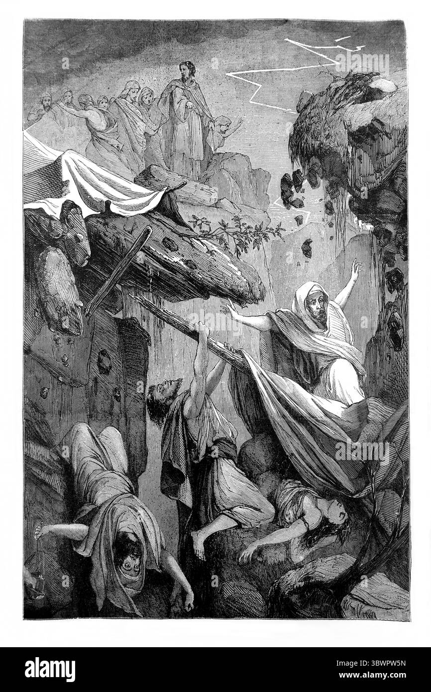 Korah and his Associates being swallowed up Numbers XVI Stock Photo - Alamy