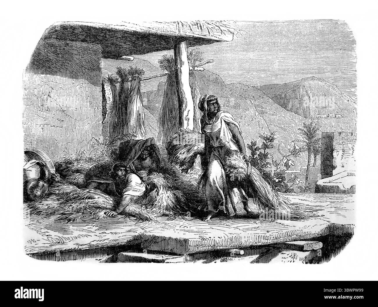 Illustration of Rahab Concealing the Israelite Spies from the King of ...