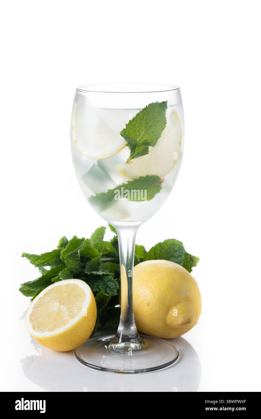 Hugo Spritz cocktail in glass isolated on white background Stock Photo ...