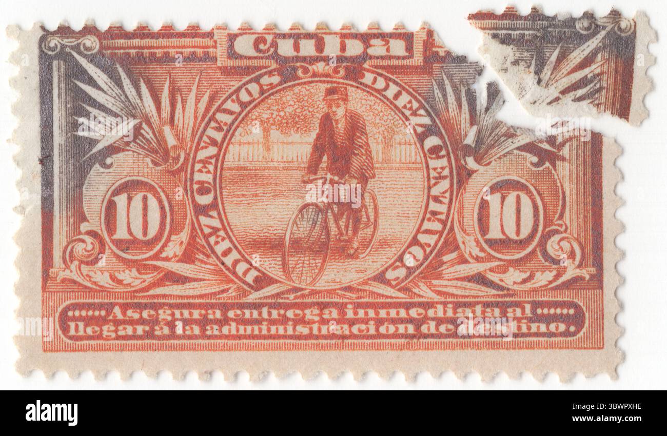 CUBA - 1902 November 21: 10 centavo orange Special Delivery stamp ...