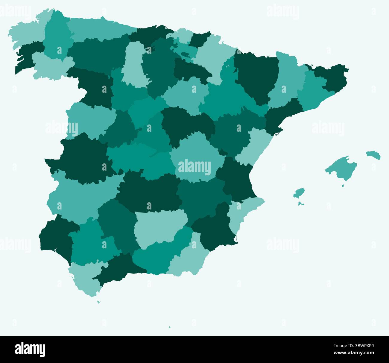 Map of Spain with regions. Just a simple country border map with region ...