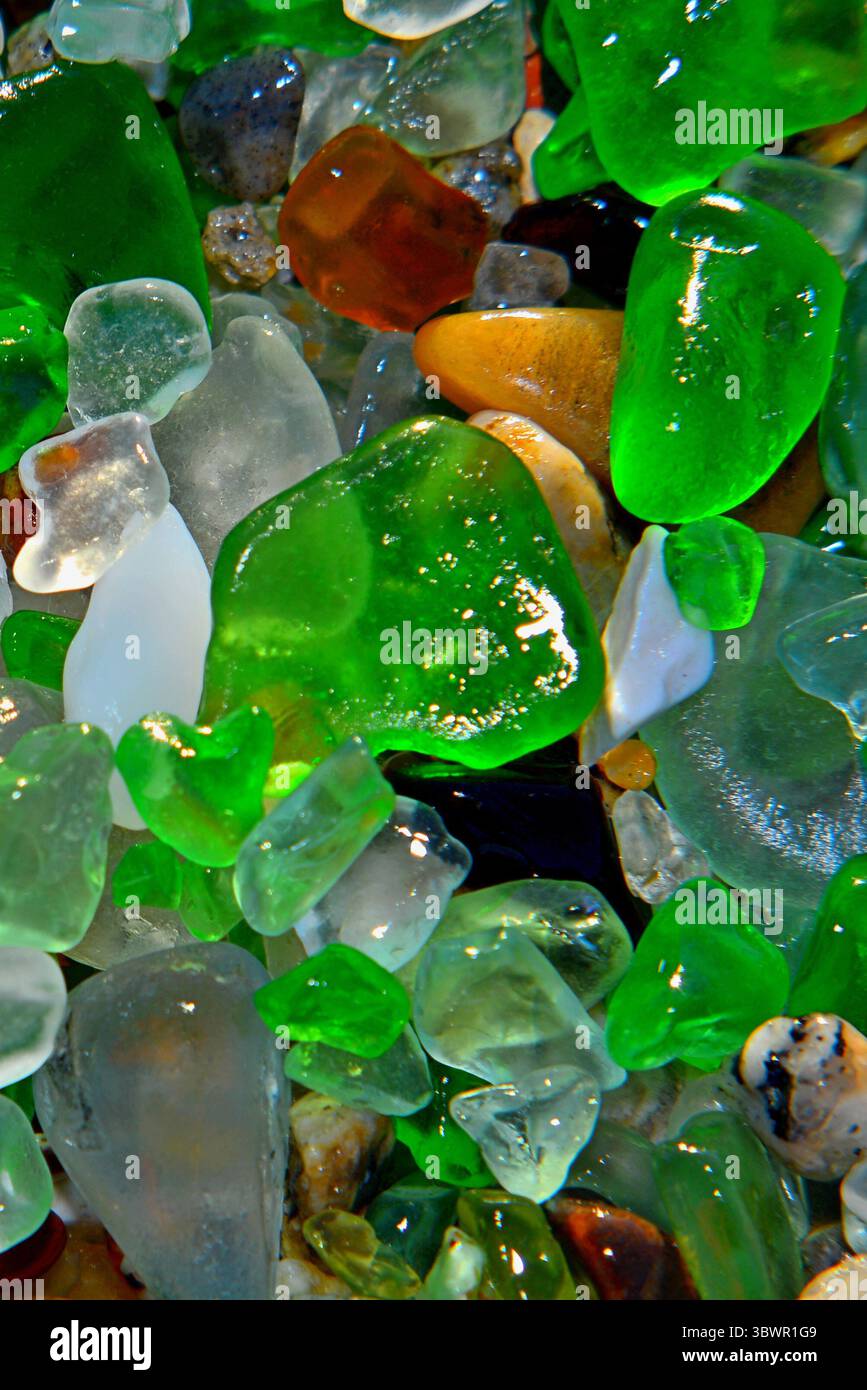 Extraordinary chromatic variety of sea glass in sunlight. Amazing!. The ...