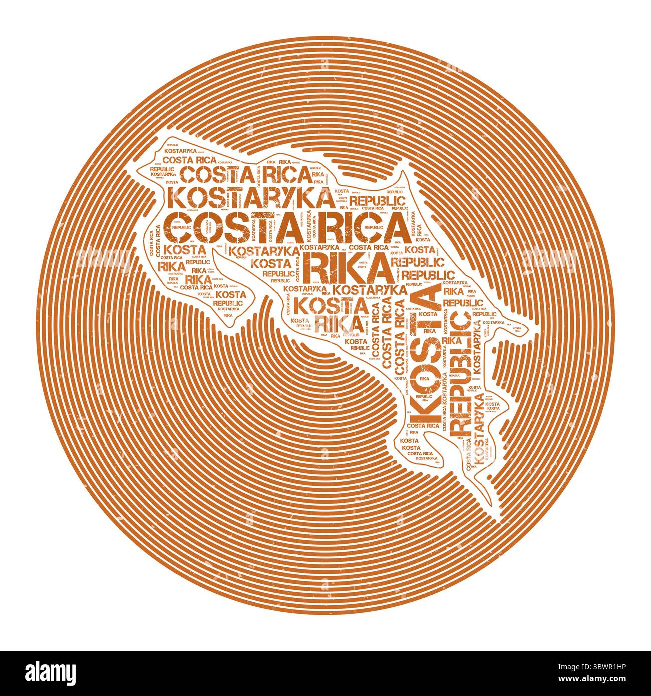 Costa Rica Vector Image. Country round logo design. Costa Rica poster ...
