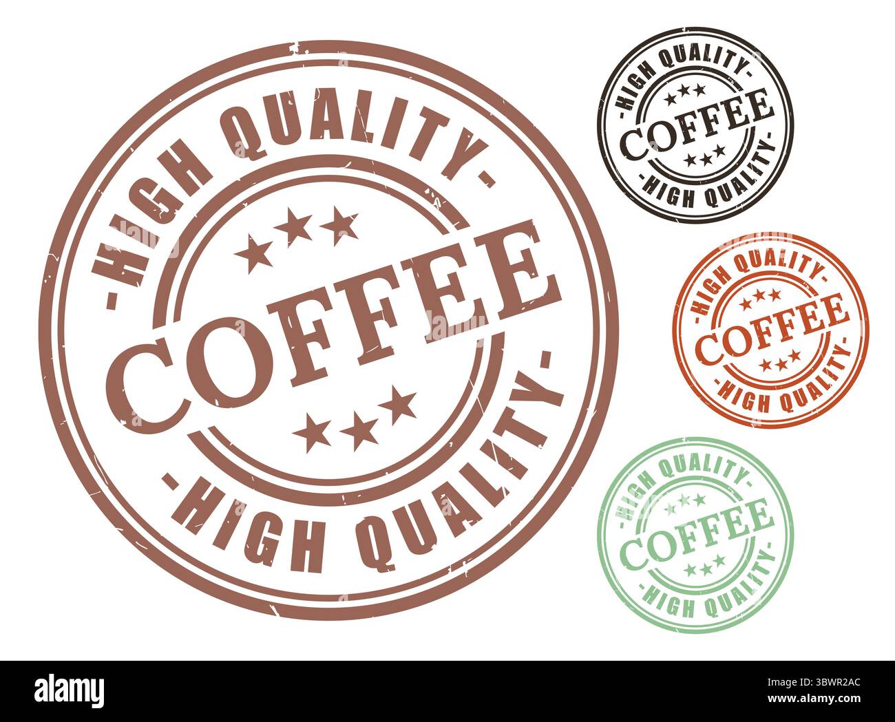 A High Quality Coffee Badge Collection, Grunge Rubber Fresh Brewed ...