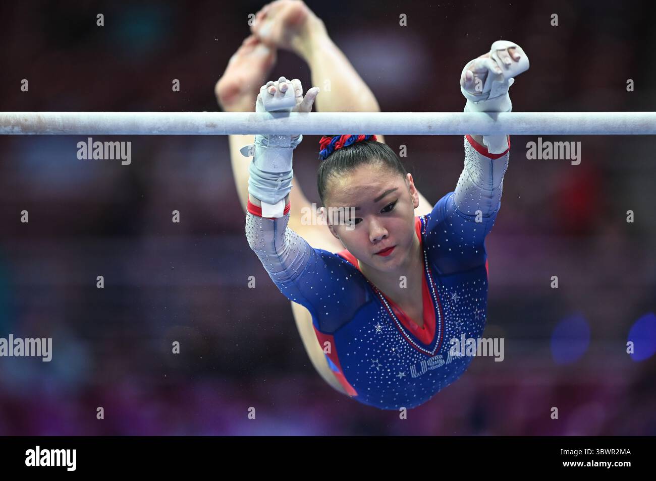 June 27, 2021: KARA EAKER competes on the uneven bars at the Dome at ...