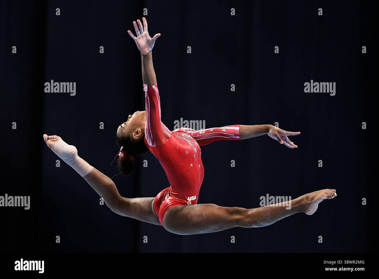 June 27, 2021: ZOE MILLER competes on the floor exercise at the Dome at ...