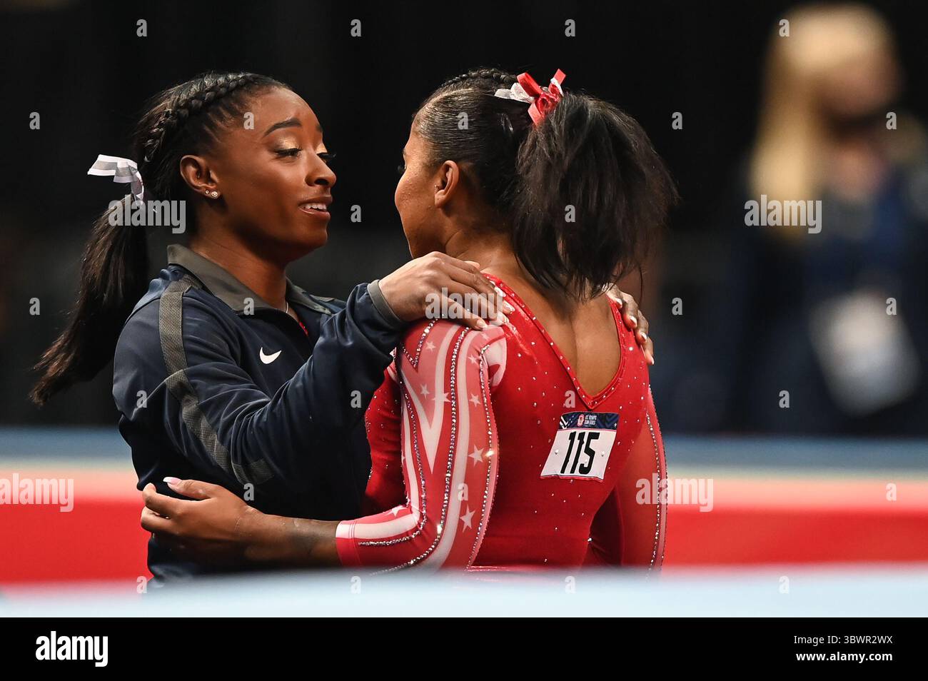 June 27, 2021: SIMONE BILES and JORDAN CHILES gets emotional at the Dome at the AmericaÃ s ...