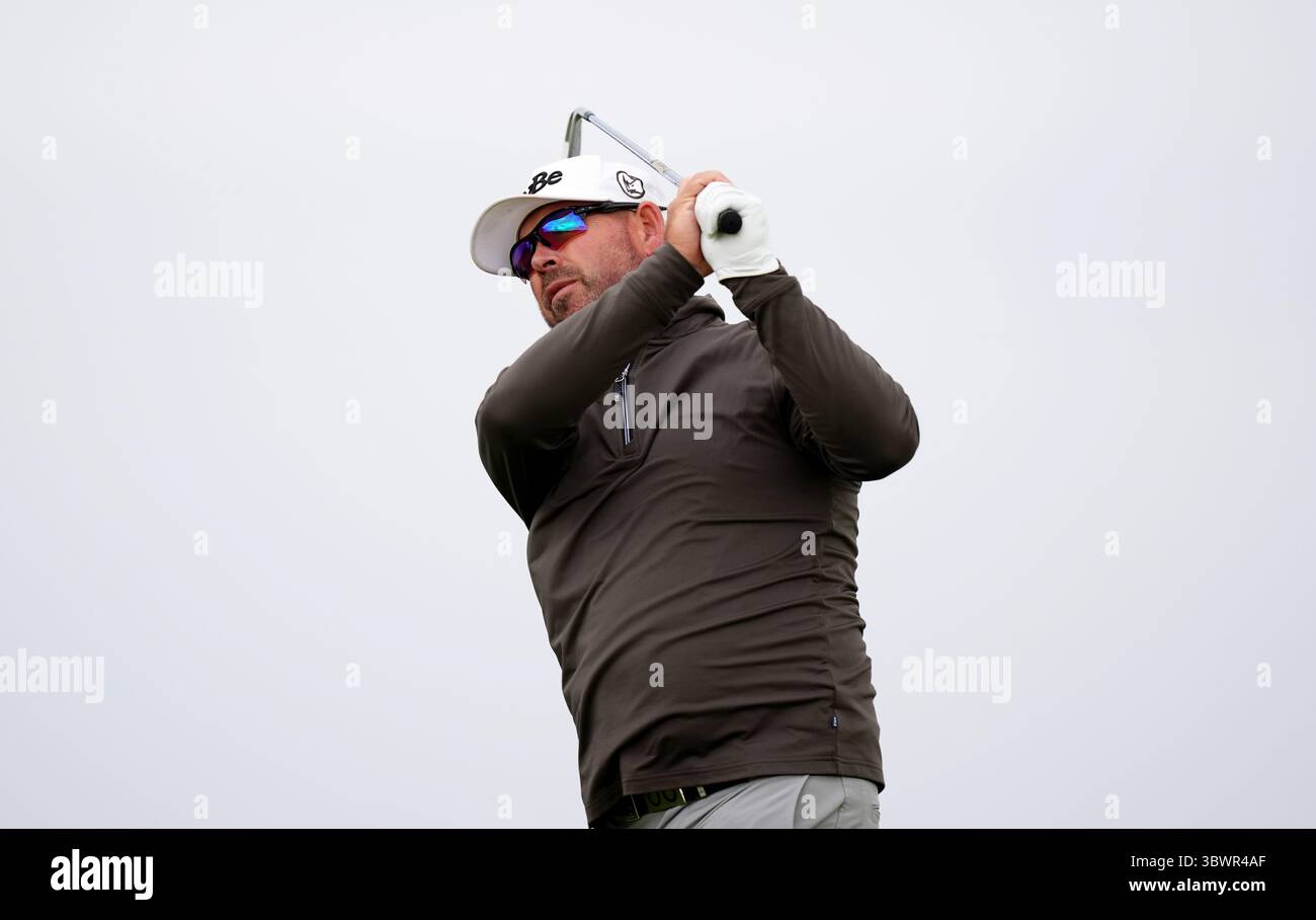 South Africa's Justin Walters tees off the 6th on day one of The 153rd ...