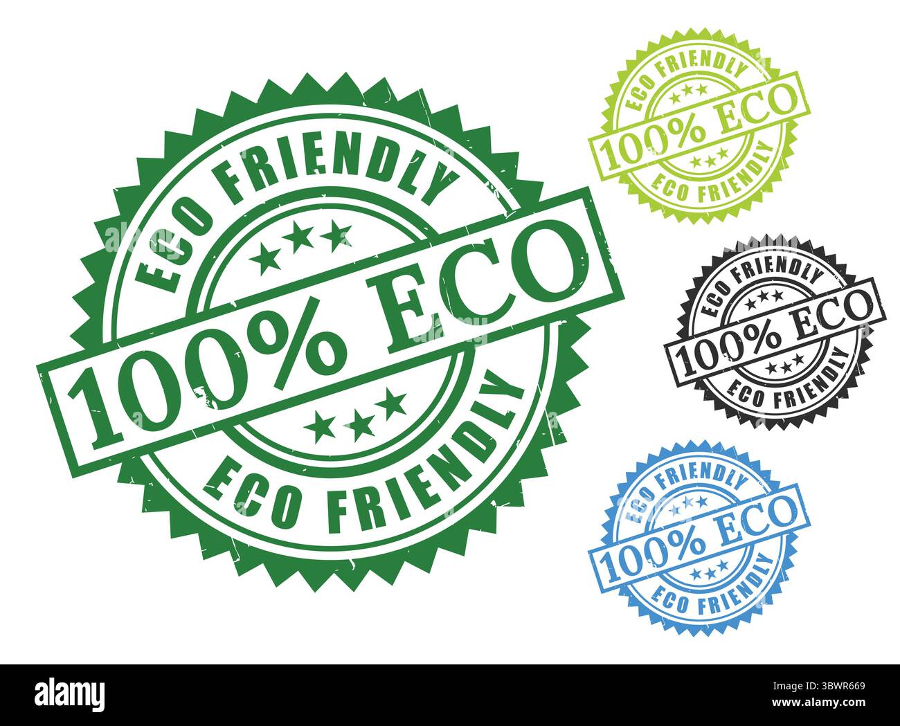 A 100% Eco-Friendly Seal Bundle, Grunge Rubber Nature-Friendly Stamp ...