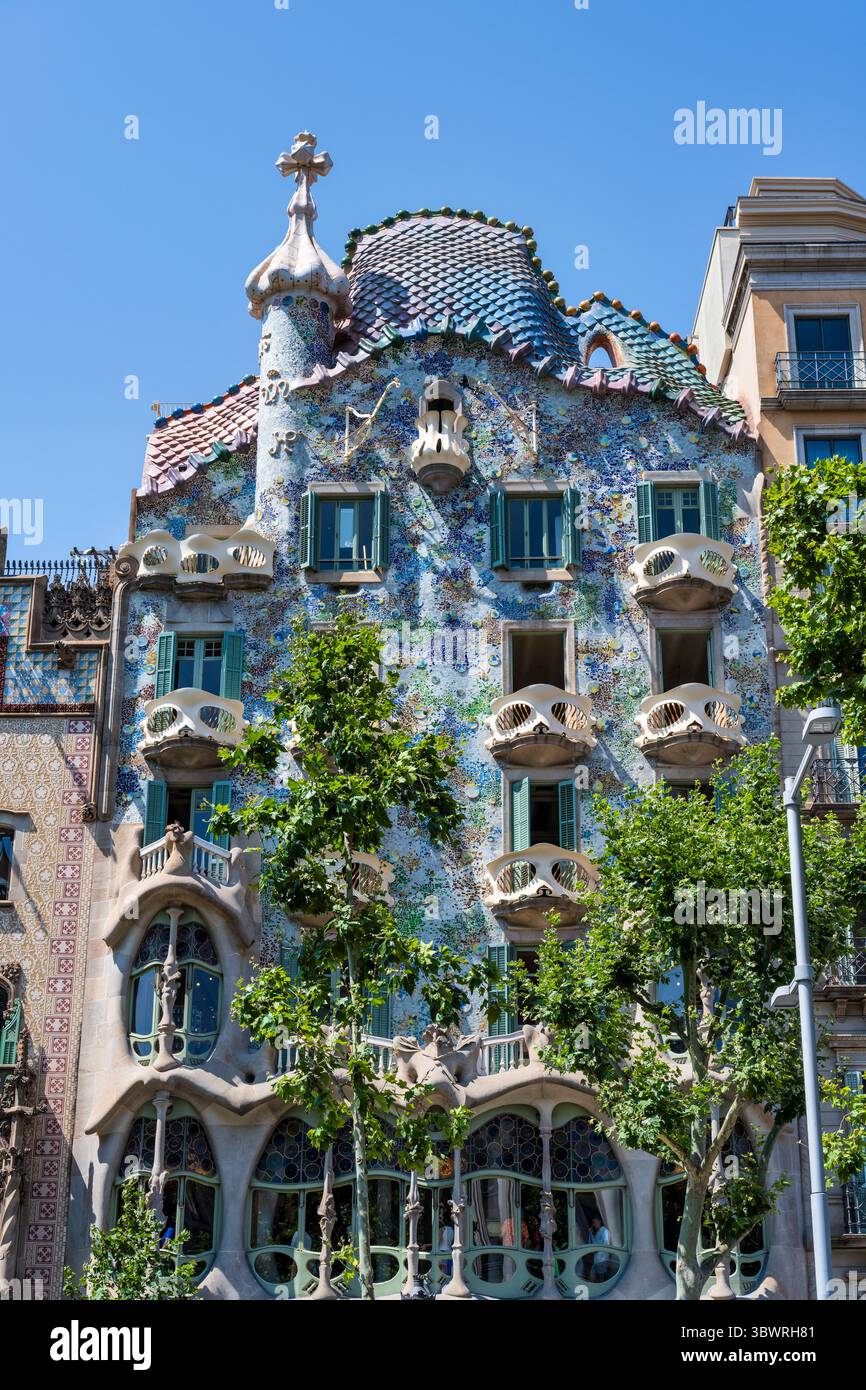 Casa Batlló designed by Catalan architect Antoni Gaudi on Passeig de ...
