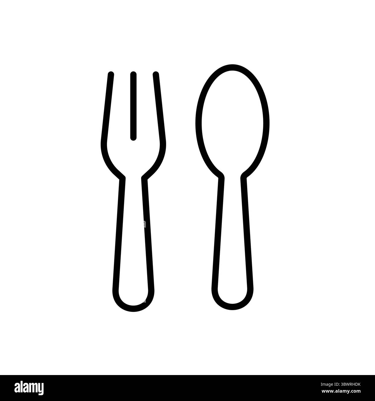 Minimalist Line Art of Fork and Spoon Symbolizing Dining Essentials ...