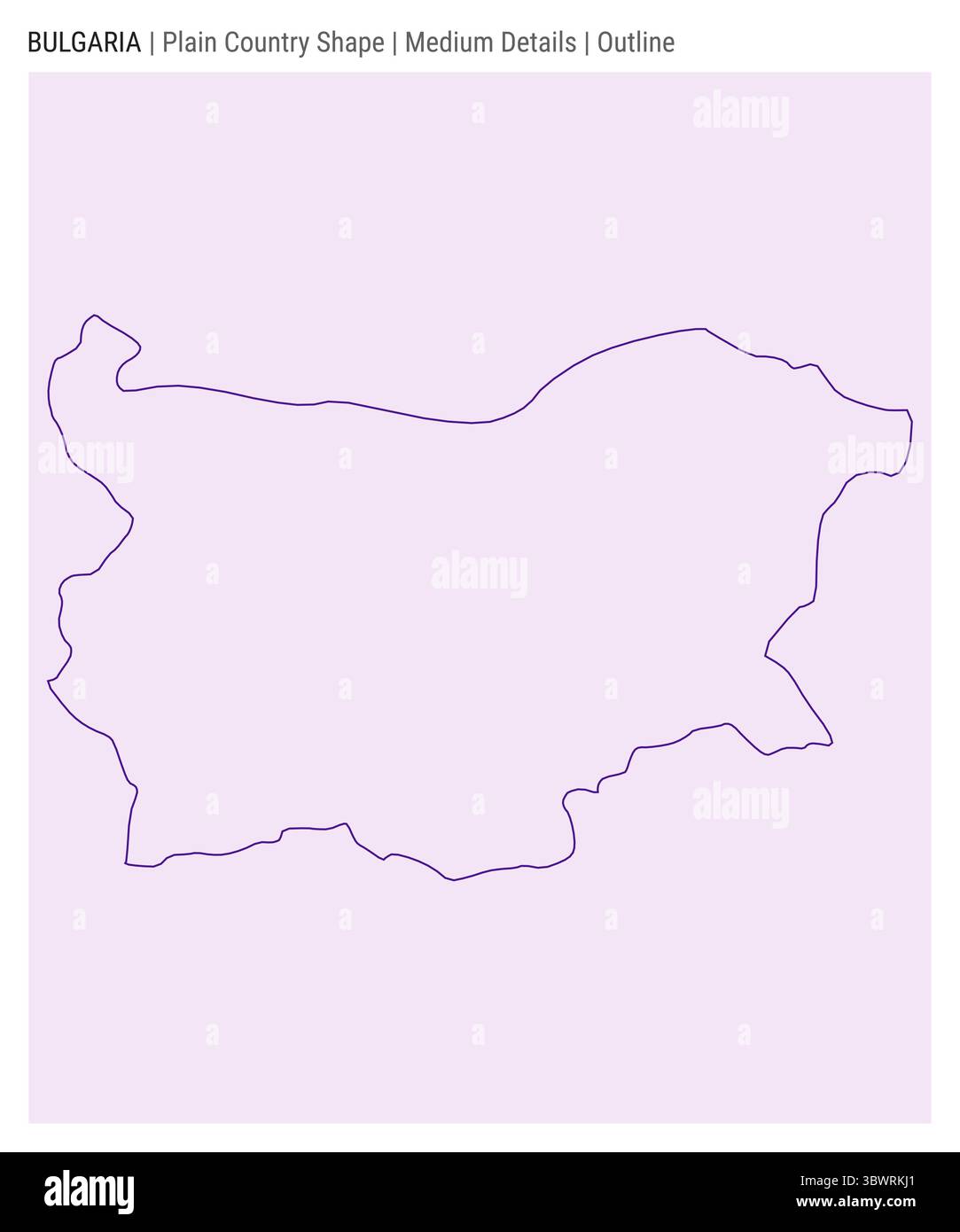 Bulgaria plain country map. Medium details. Outline style. Shape of Bulgaria. Vector ...