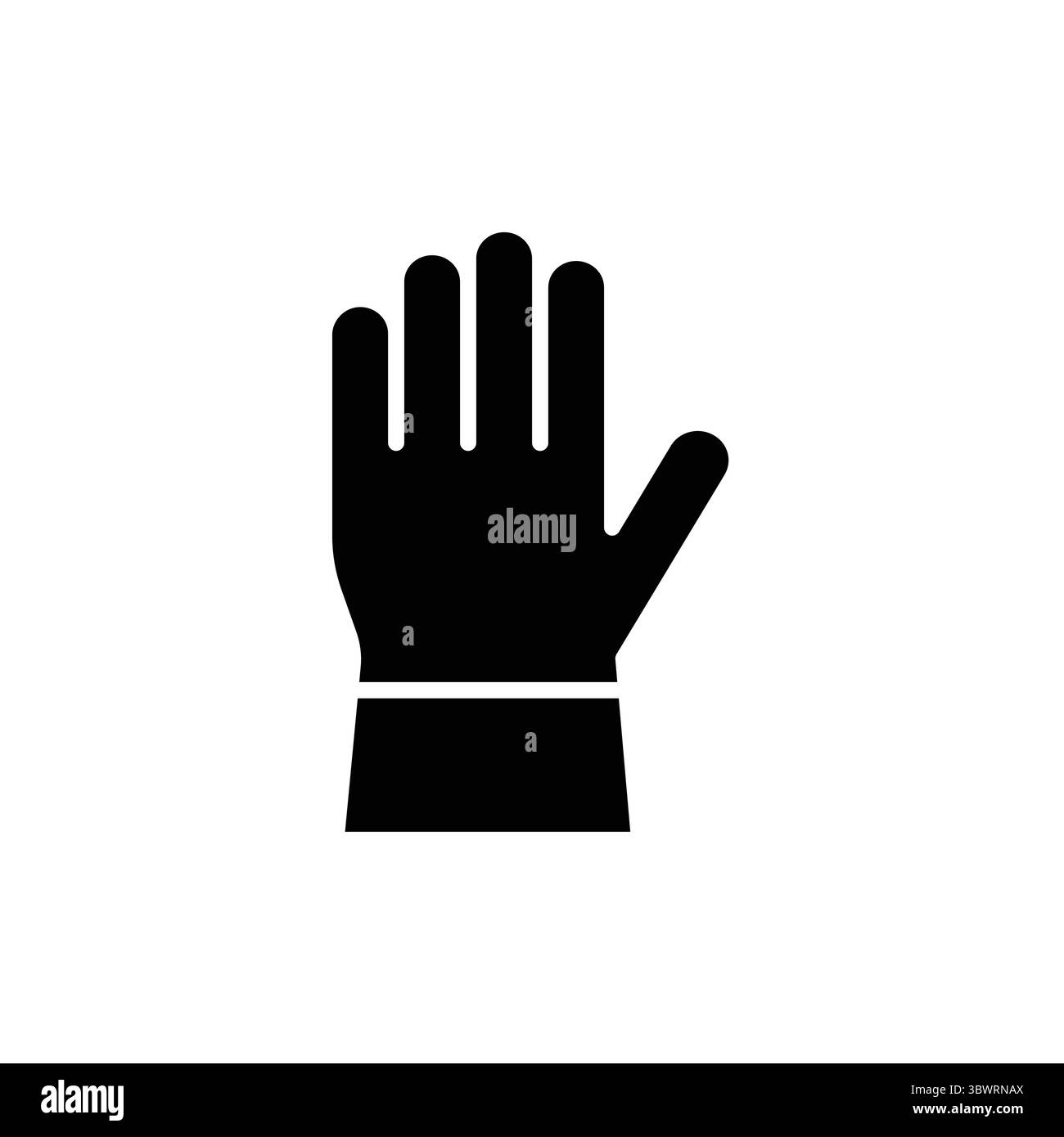 A black silhouette of a raised hand, commonly used as a symbol for a ...