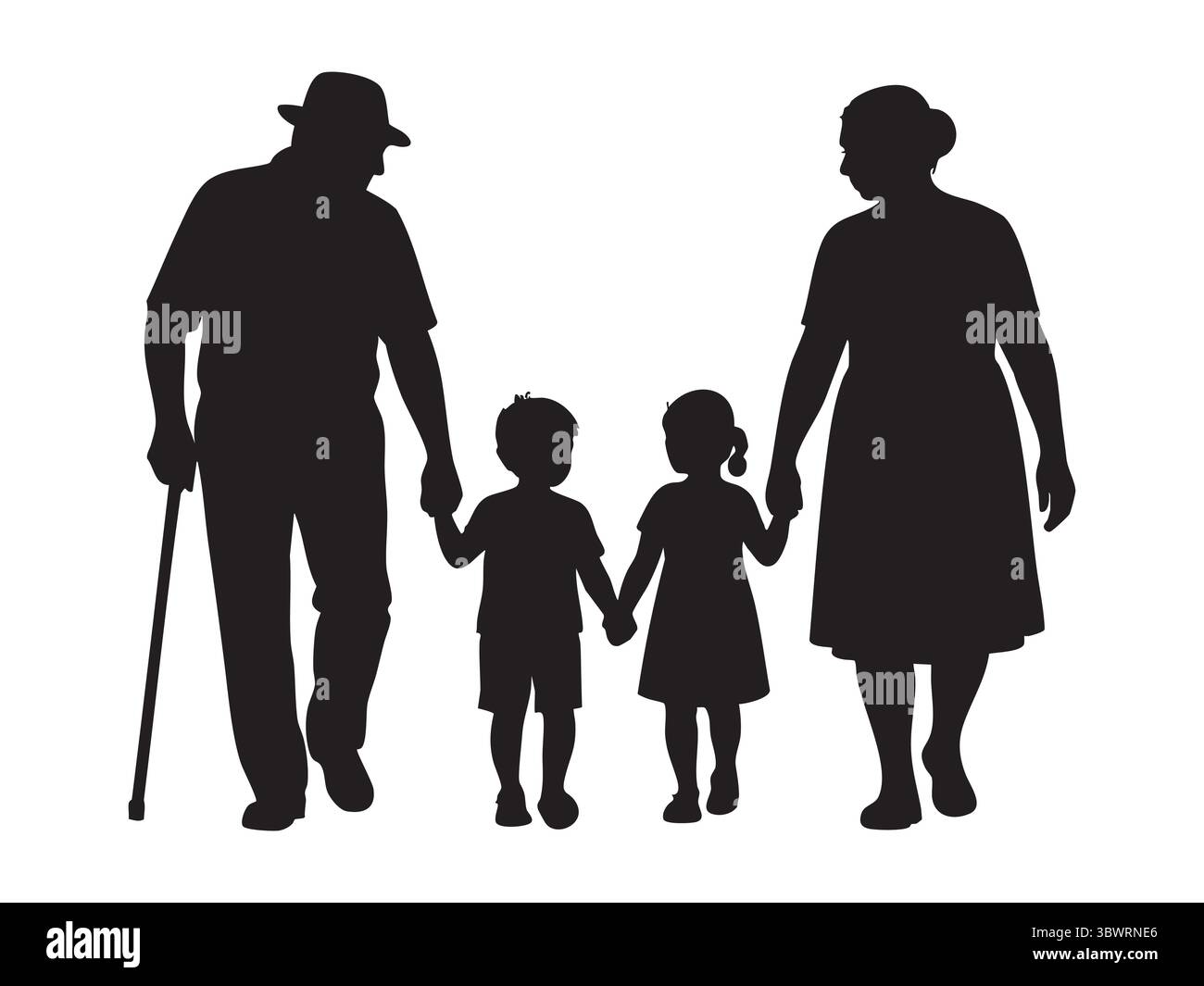 Man grandmother girl boy Black and White Stock Photos & Images - Alamy