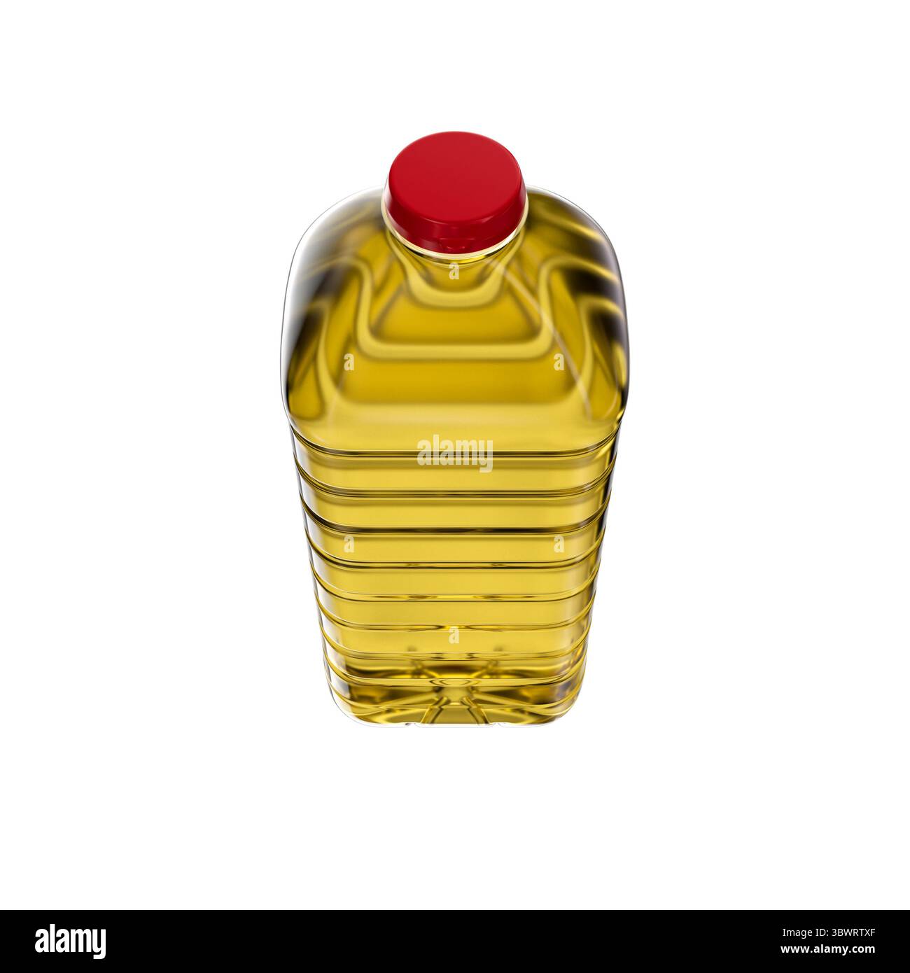A generic unbranded commercial cooking oil product in a clear plastic ...