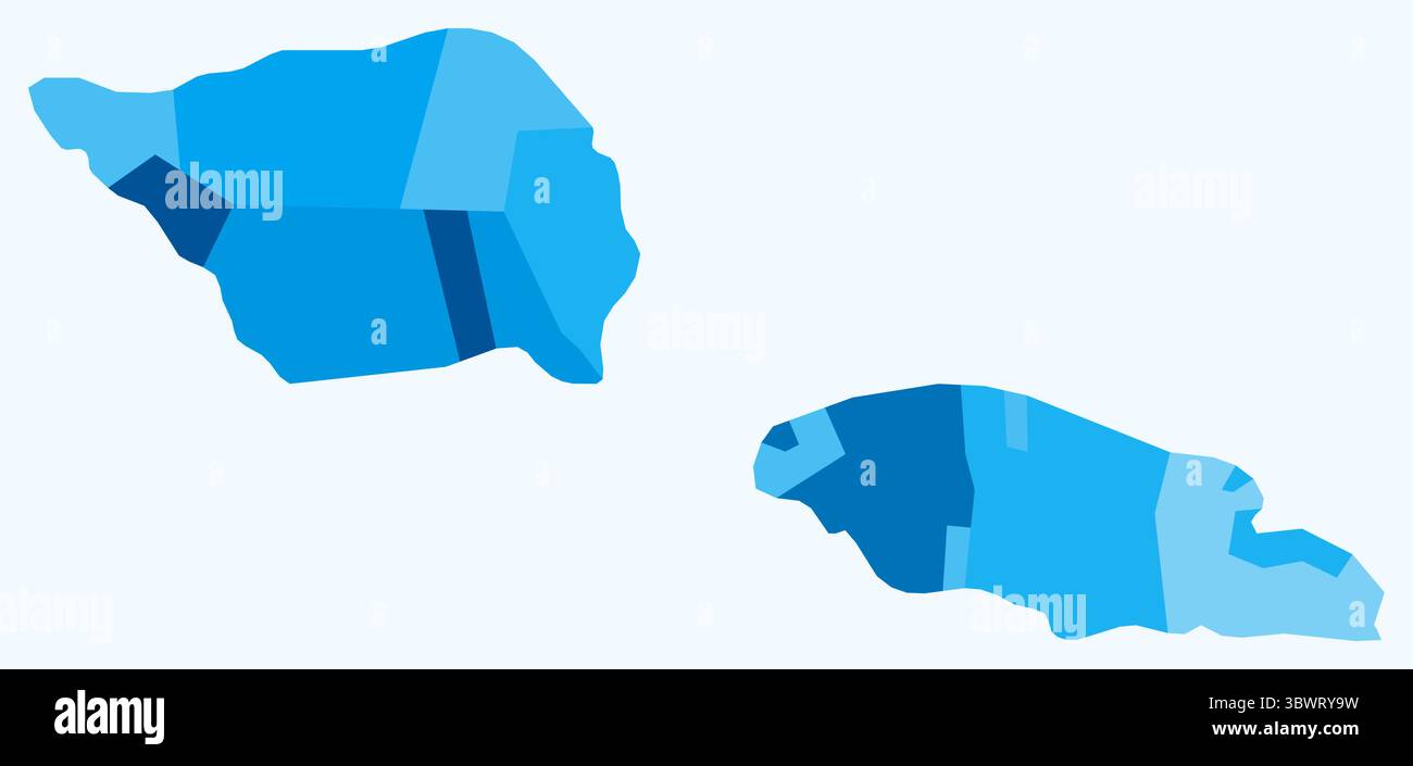Map of Samoa with regions. Just a simple country border map with region ...