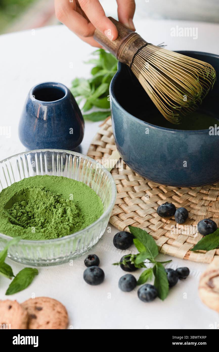 Matcha green tea using tea hi-res stock photography and images - Alamy