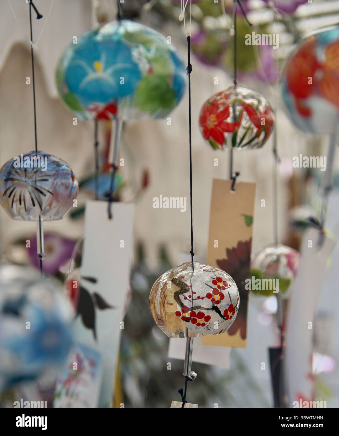 Kawasaki, Japan. 17th July, 2025. Various varieties of Wind chimes are ...