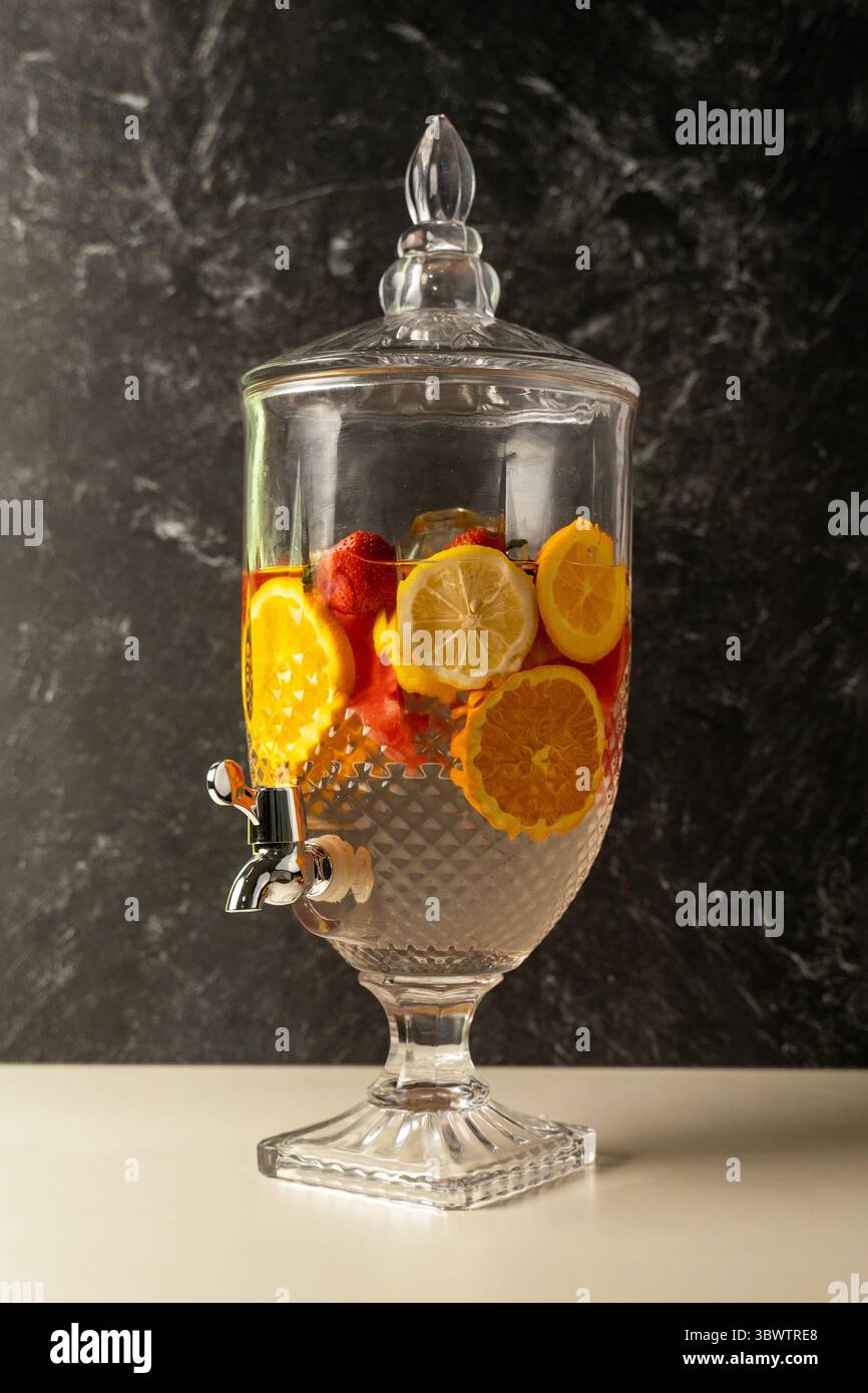 Large glass beverage dispenser hi-res stock photography and images - Alamy