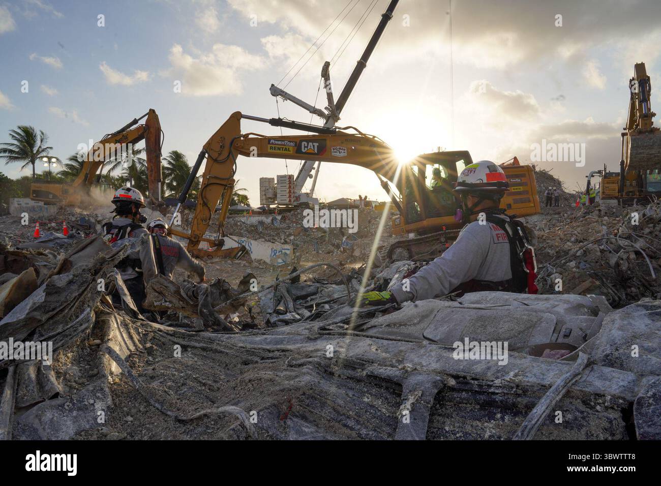 July 12, 2021, Surfside, Florida, USA: Search and Rescue teams remove ...