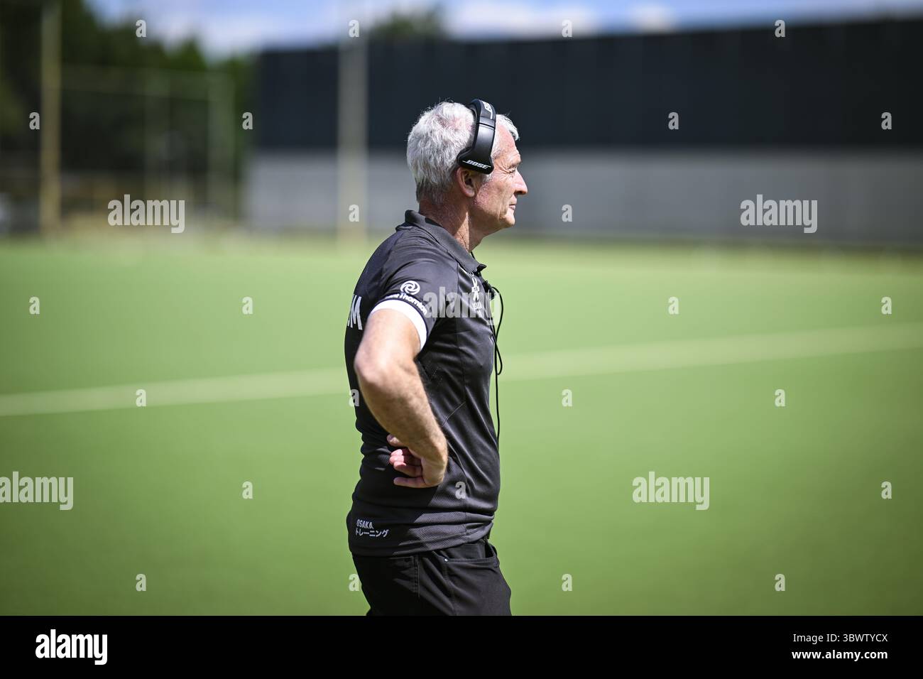 Belgium's head coach Shane McLeod pictured before a press briefing with ...