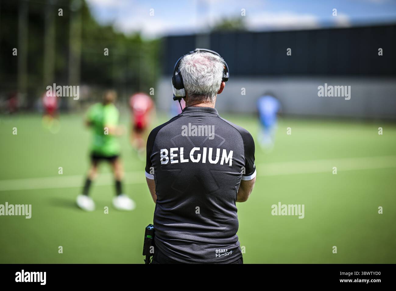 Belgium's head coach Shane McLeod pictured before a press briefing with ...