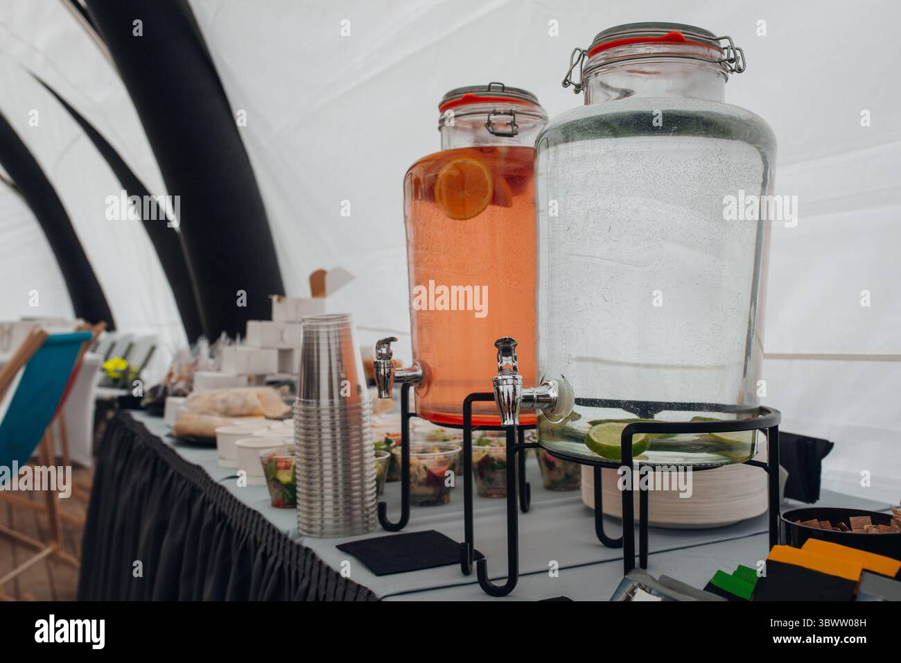 Fresh juice at buffet restaurant catering service Stock Photo - Alamy
