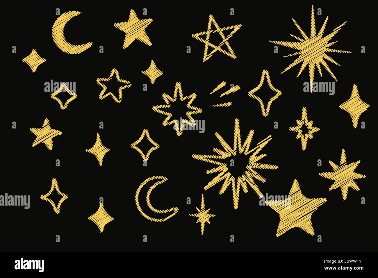 Sketch yellow crayon star Stock Vector Images - Alamy