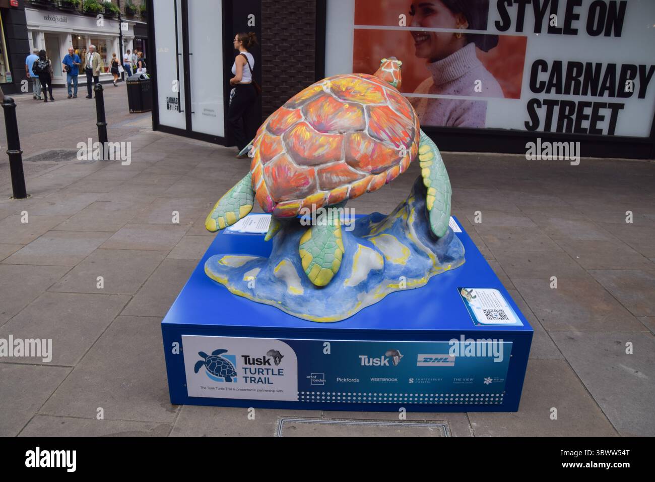 July 17, 2025, London, England, United Kingdom: A turtle sculpture ...