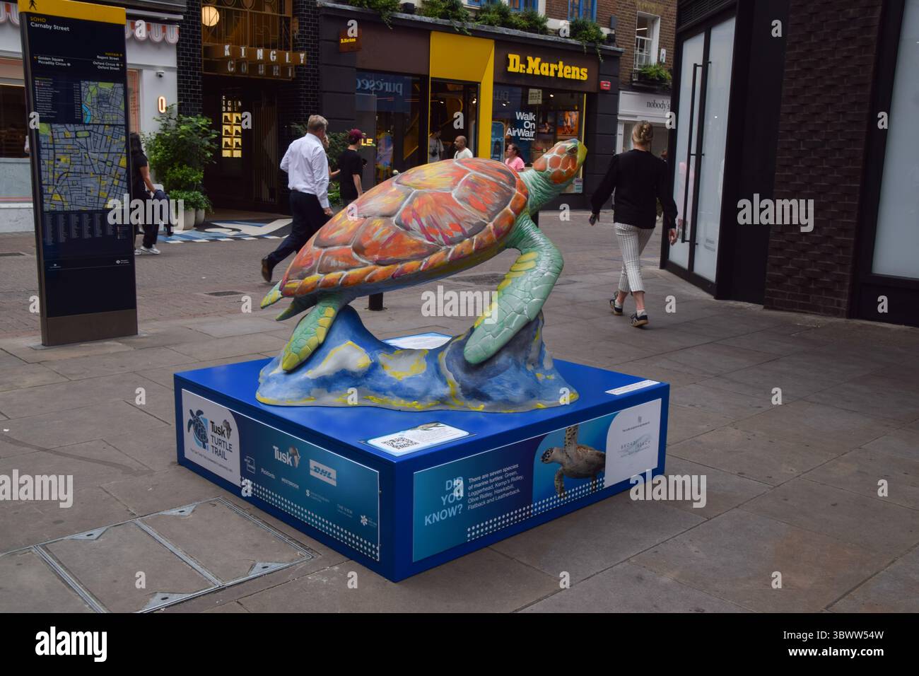 July 17, 2025, London, England, United Kingdom: A turtle sculpture ...