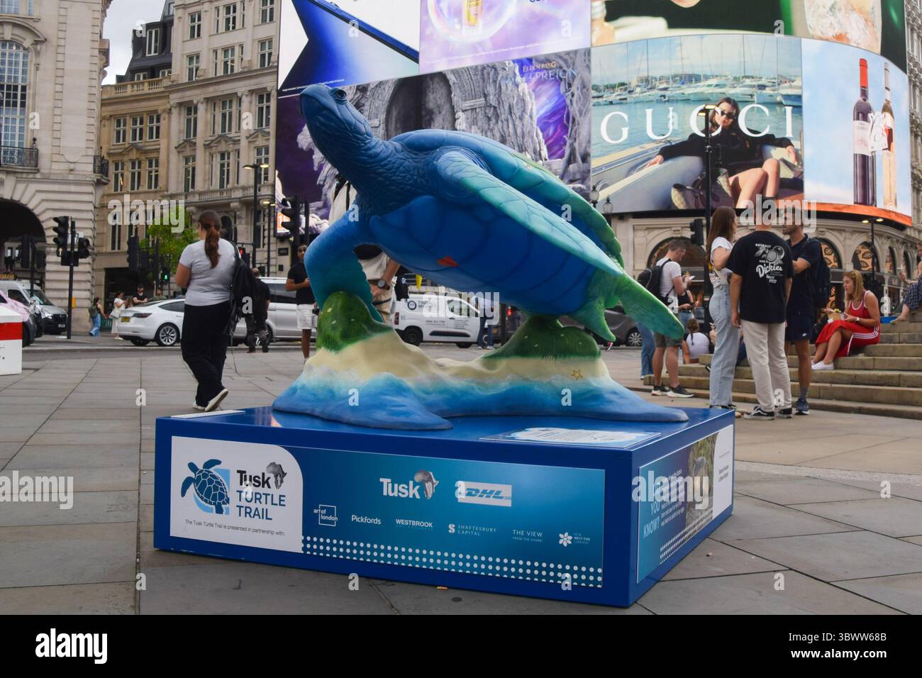 July 17, 2025, London, England, United Kingdom: A turtle sculpture ...
