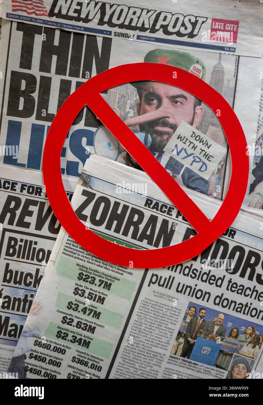 Still life of July 2025 New York Post newspaper coverage of Zohran ...