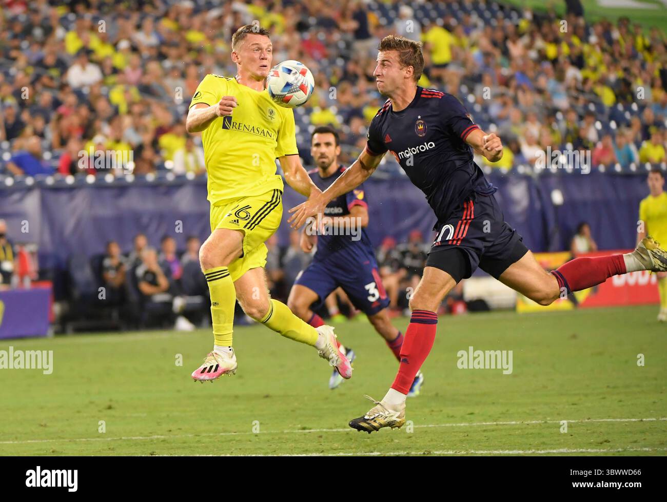 July 17, 2021: Chicago Fire FC defender Wyatt Omsberg (20) chases after ...