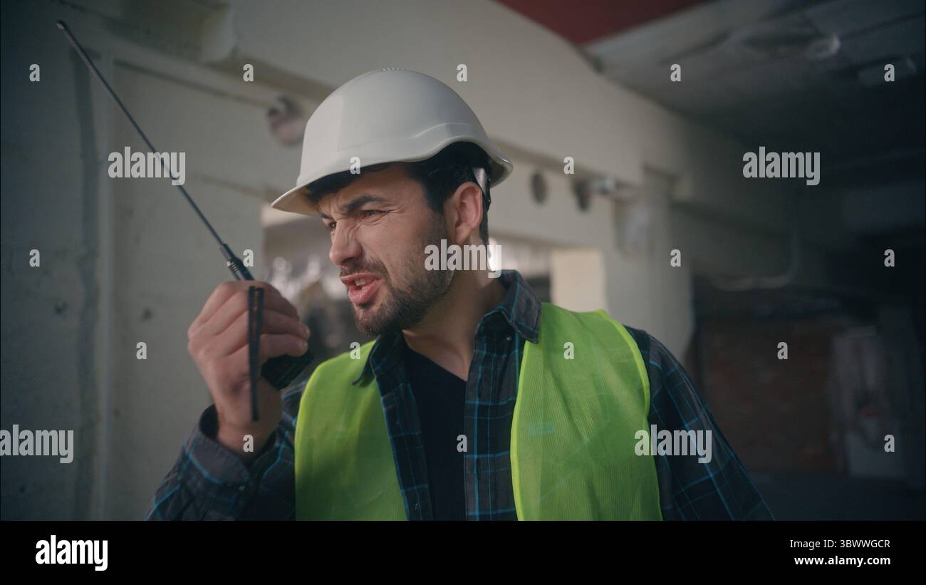 Furious irritated caucasian workman architect hi-res stock photography ...