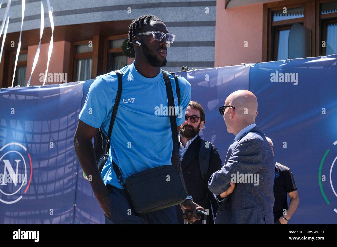 Coli Saco of SSC Napoli during the arrival of SSC Napoli's 2025-26 pre ...