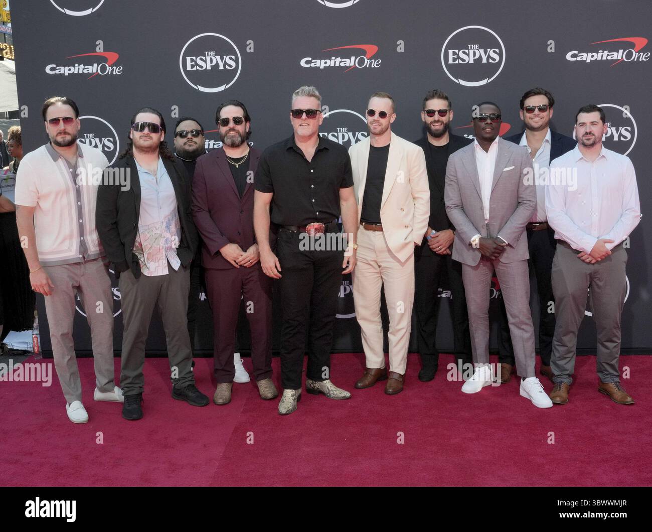 The Pat McAfee Show cast arrives at The 2025 ESPYS held at the Dolby ...