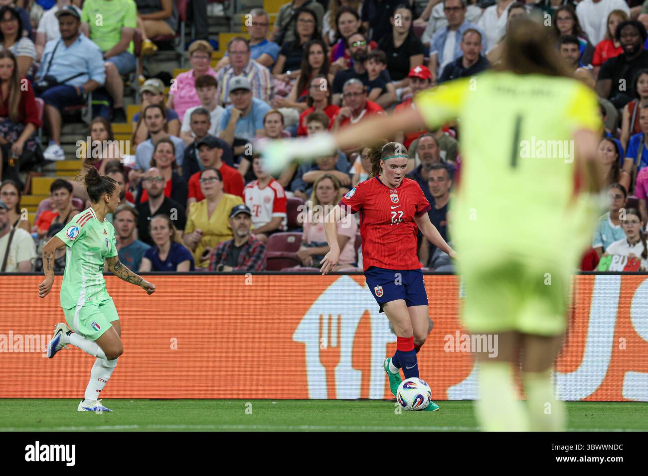 16th July 2025, Stade de Genève: Signe Gaupset (22 Norway) during the ...