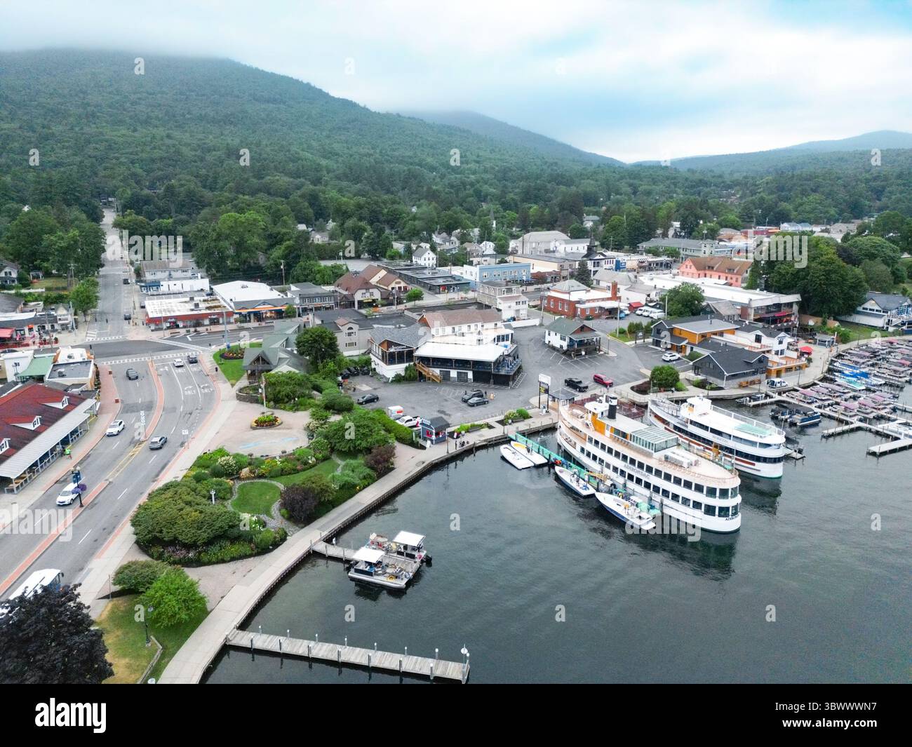 Lake George, New York - July 13, 2025: Aerial View from Lake George ...