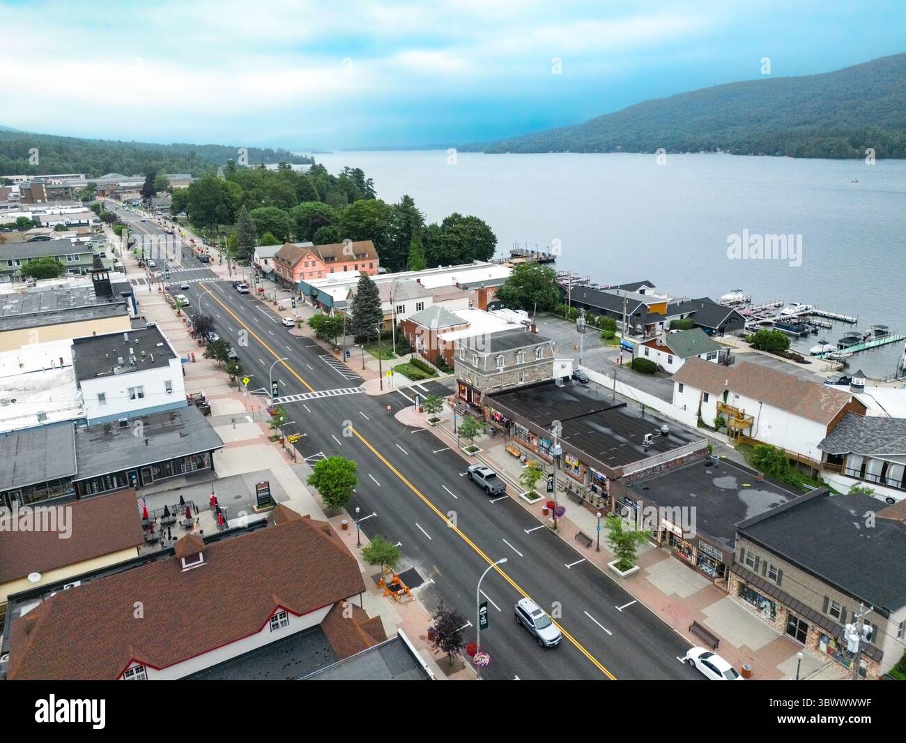 Lake George, New York - July 13, 2025: Aerial View from Lake George ...