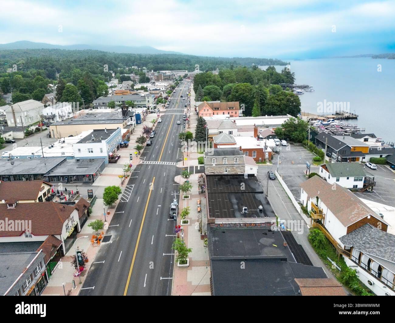 Lake George, New York - July 13, 2025: Aerial View from Lake George ...