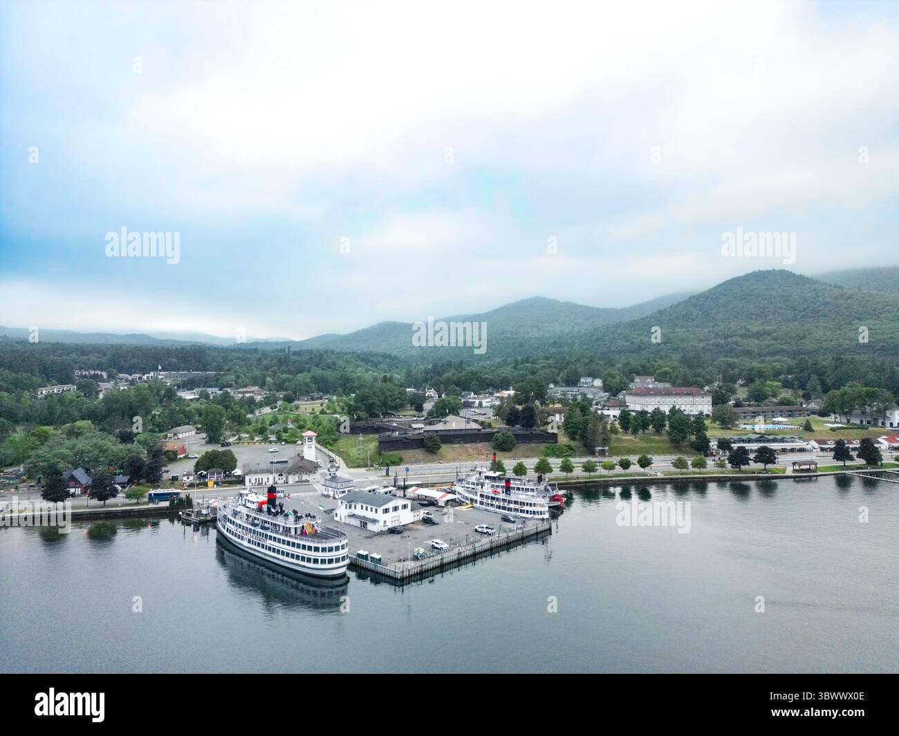Lake George, New York - July 13, 2025: Aerial View from Lake George ...
