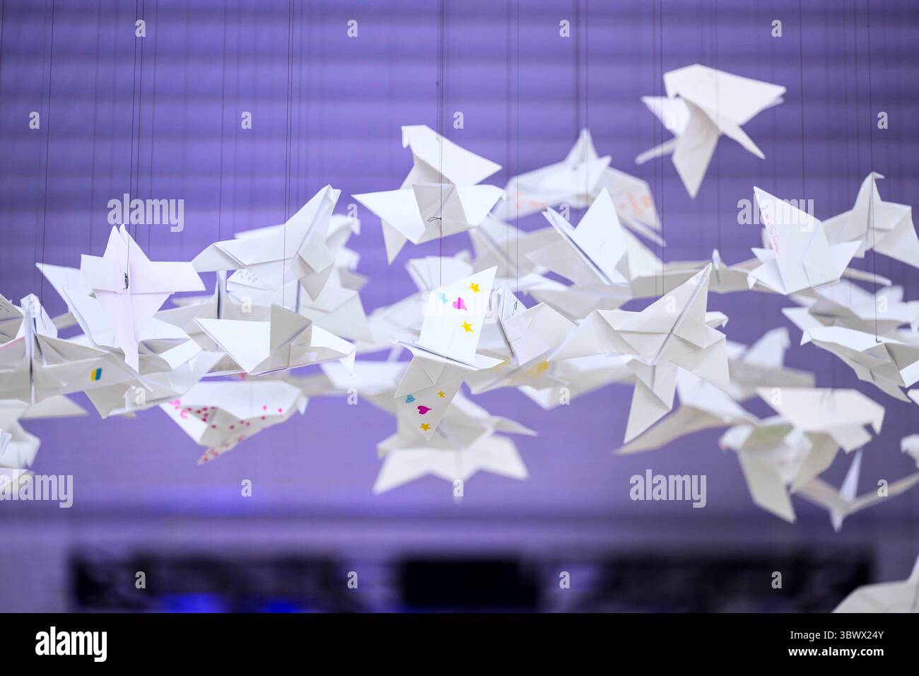 EDITORIAL USE ONLY The launch of 'Les Colombes' art for peace ...