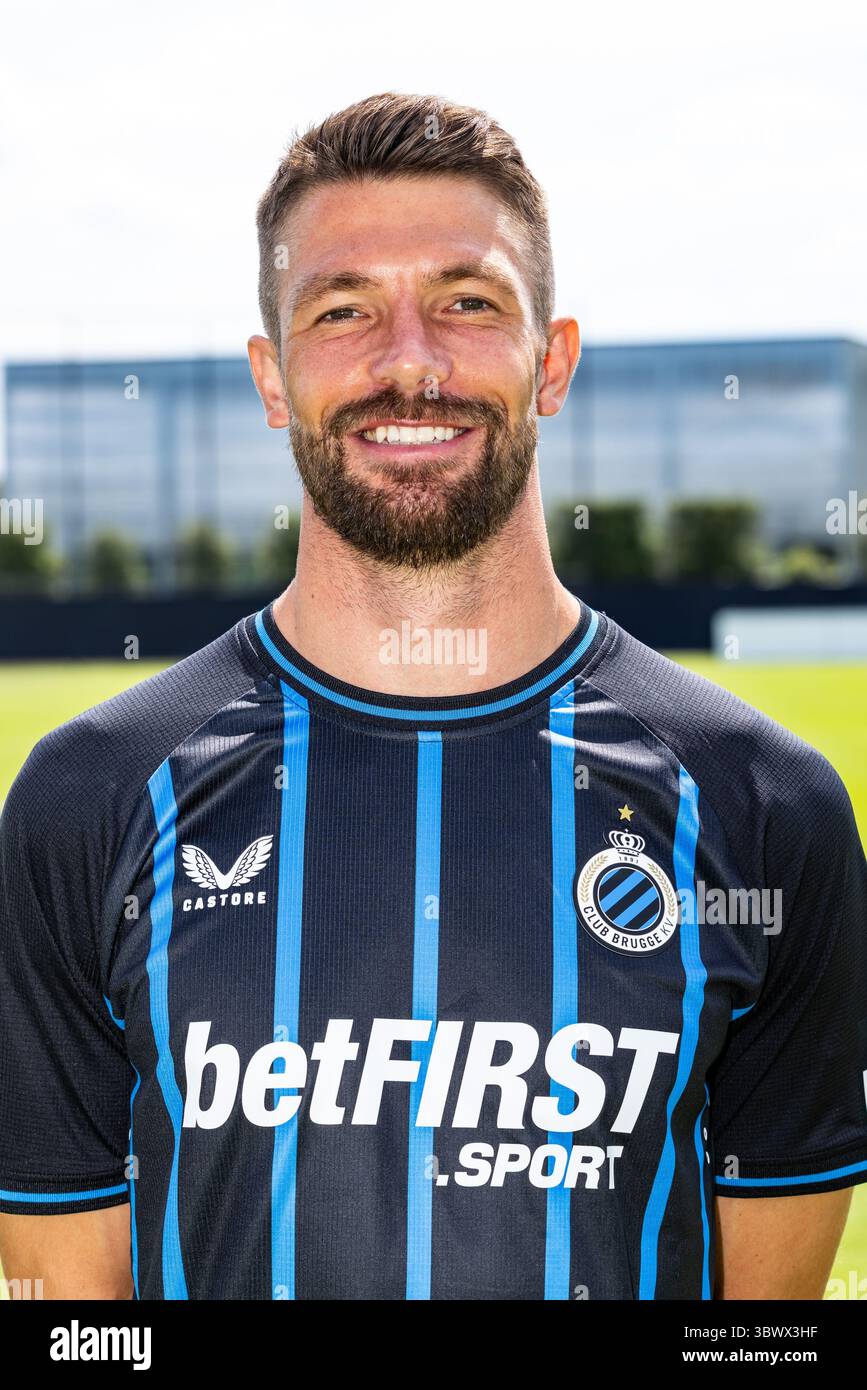 Knokke Heist, Belgium. 17th July, 2025. Club's Brandon Mechele poses ...