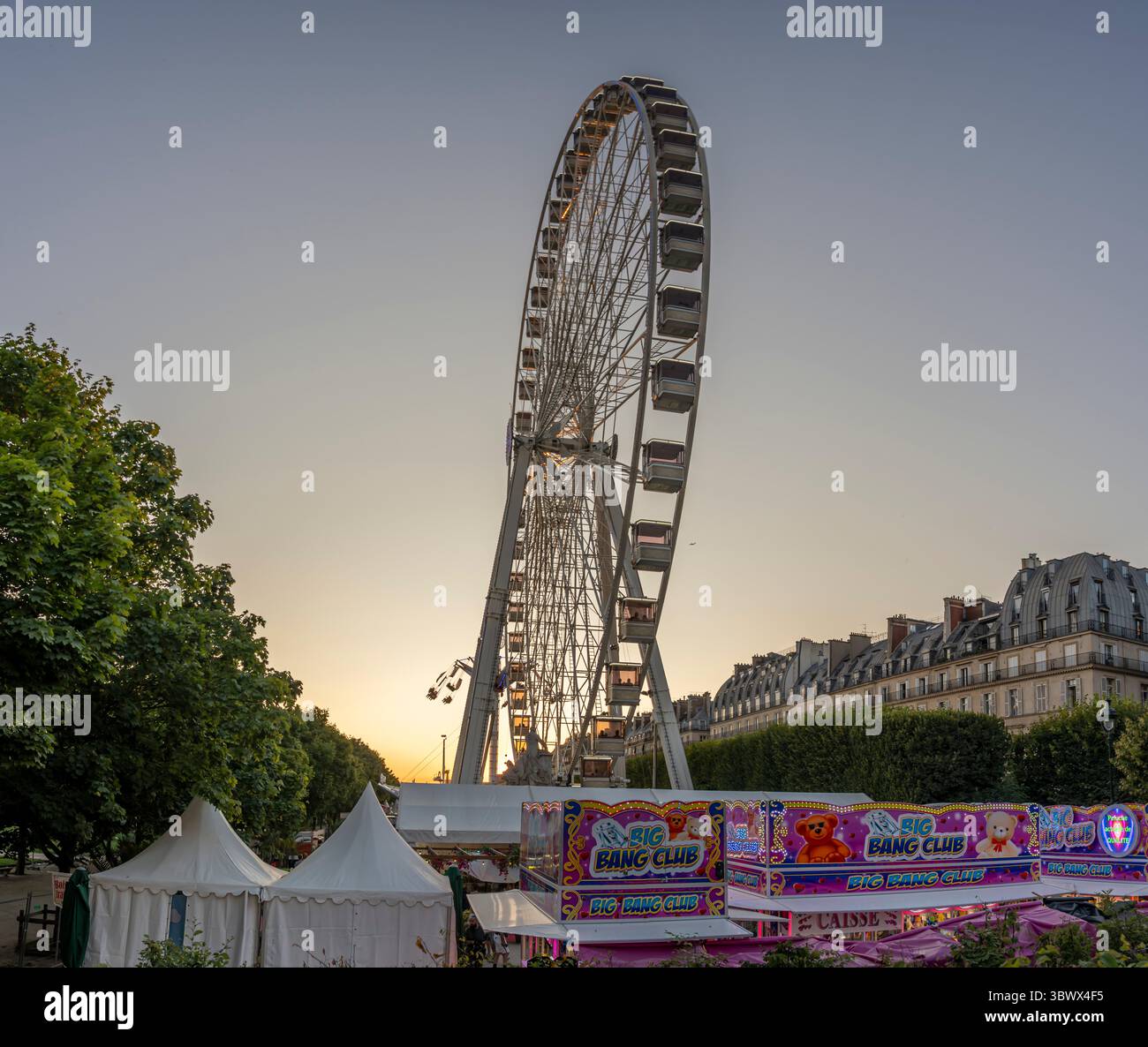 Paris, France - 07 03 2025: panoramic view of the ferris wheel and the ...