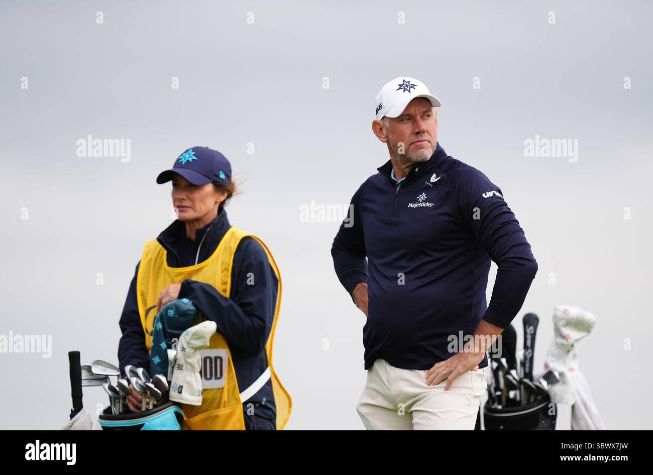 England's Lee Westwood with his wife, Helen Storey on day one of The ...