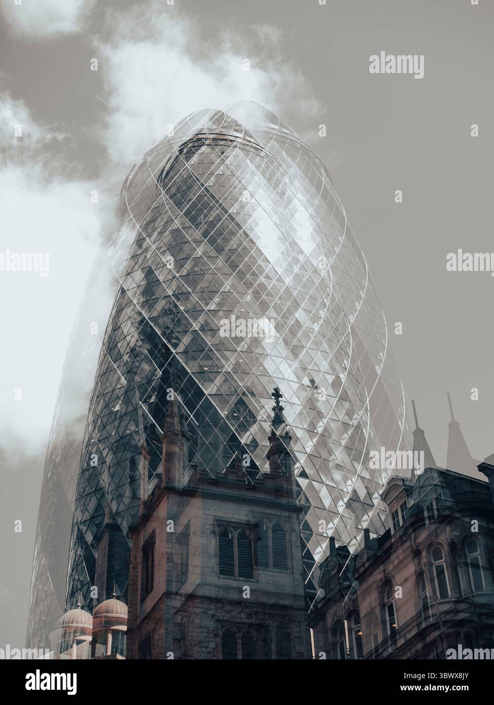 The Gherkin, 30 St Mary Axe, Skyscraper, St Andrew Undershaft Church ...