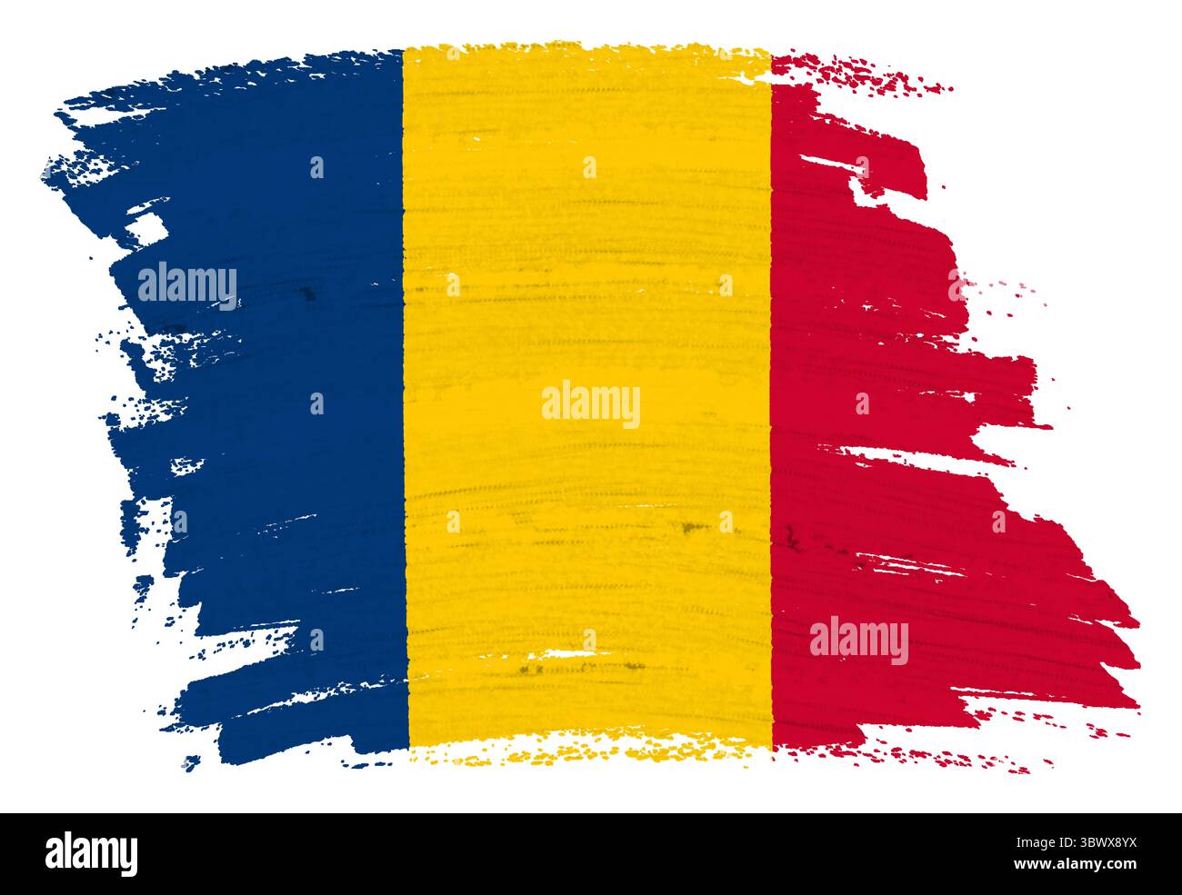 Chad flag background paint splash brushstroke Stock Photo - Alamy